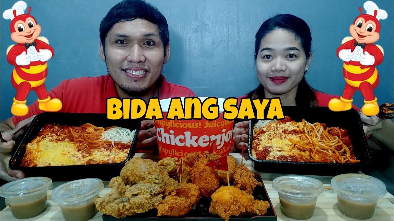 JOLLIBEE MUKBANG / 8 PCS CHICKENJOY + 2 FAMILY PAN SPAGHETTI / Special ...