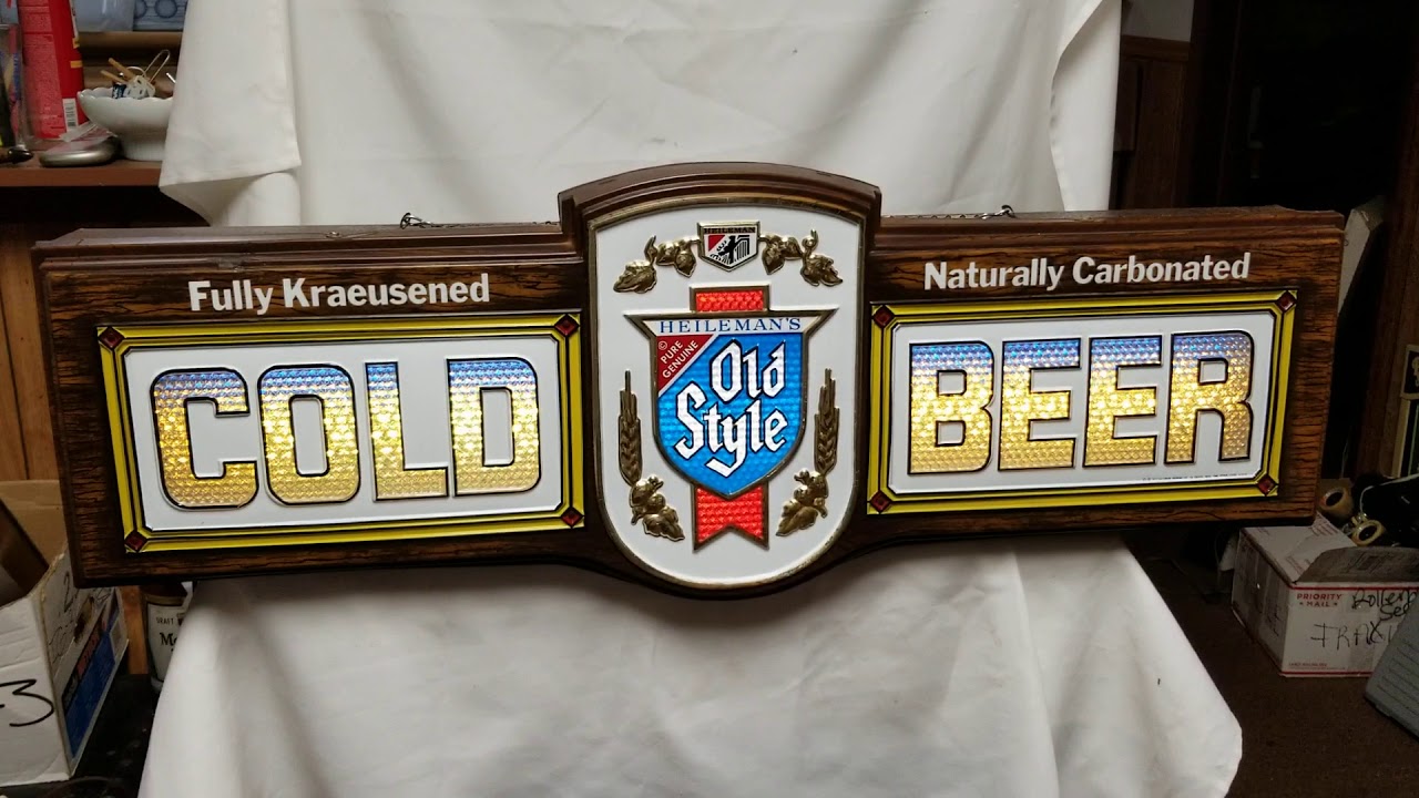 Old style beer sign motion bubbling vintage lighted for sale - YouTube