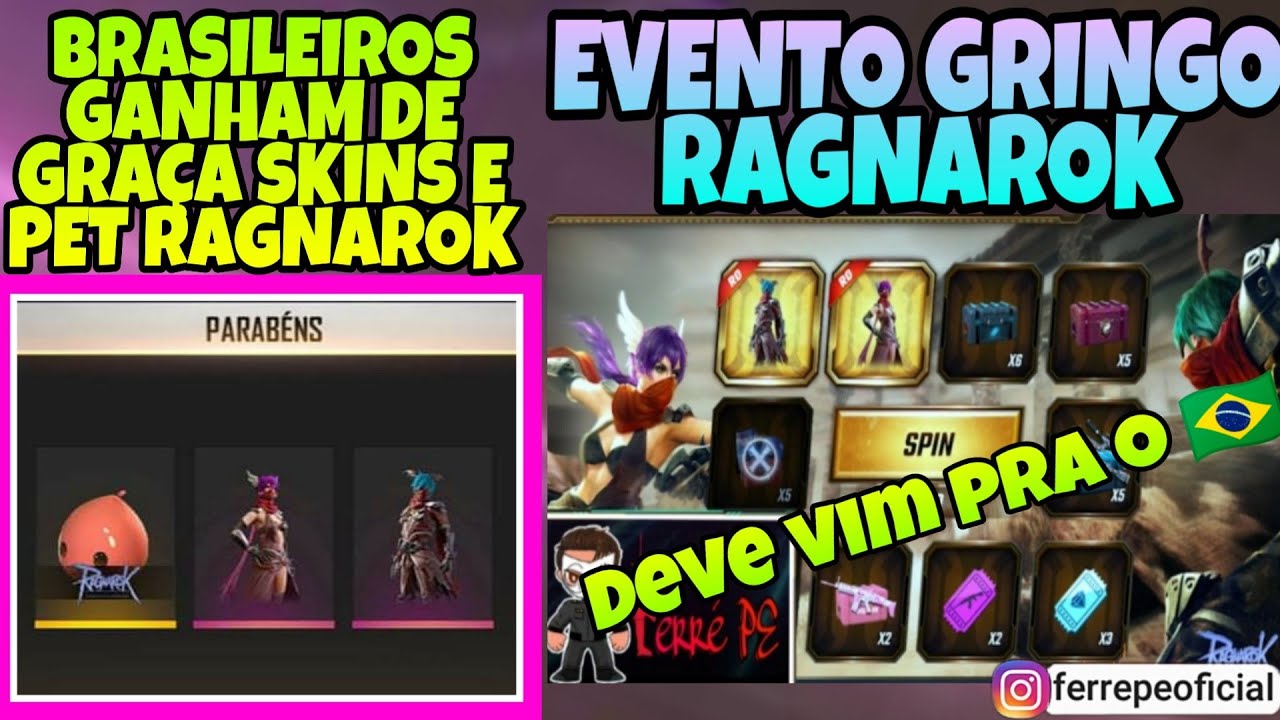 EVENTO SKINS RAGNAROK (gringo). BRASILEIROS GANHAM SKINS E O PET ...