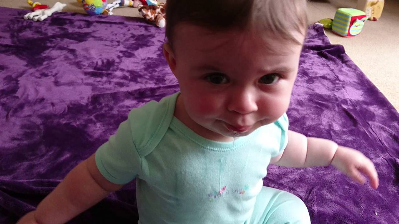 9 month old baby blowing raspberries - YouTube