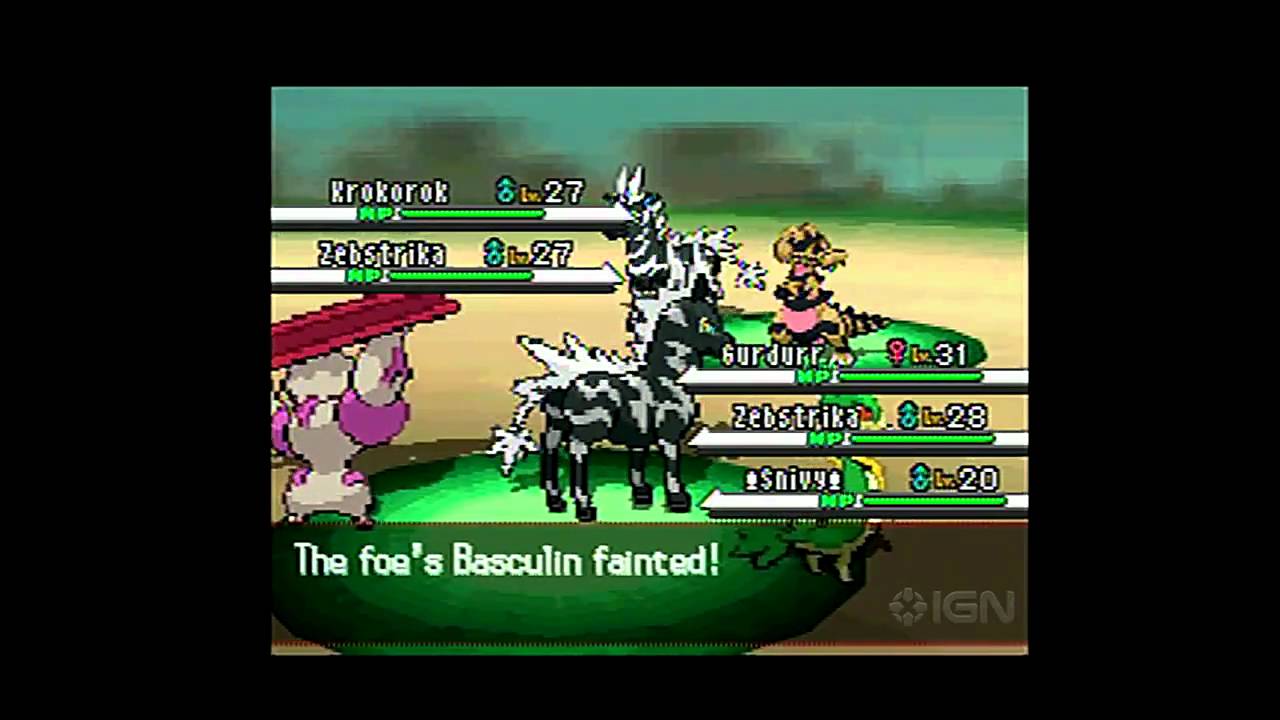 Pokemon Black & White: Triple Battle Gameplay - YouTube