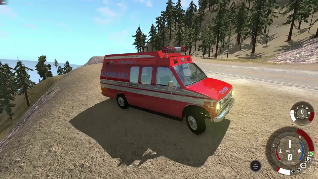 BeamNG.Drive 6.4L Diesel Ambulance Gets Tail Happy - YouTube