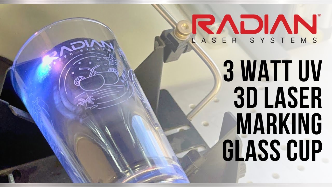3 Watt UV 3D Galvo Laser Marking on Glass Cup - YouTube