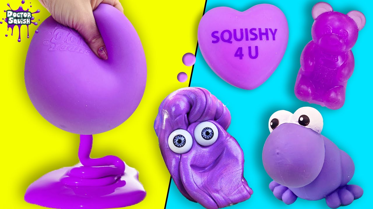 What's Inside ALL PURPLE Squishies and Stress Balls? - YouTube