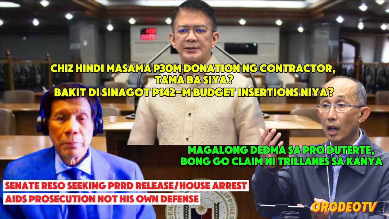 CHIZ:DI MASAMA P30M DONATION NG KONTRAKTOR | SENATE RESO FOR PRRD ...