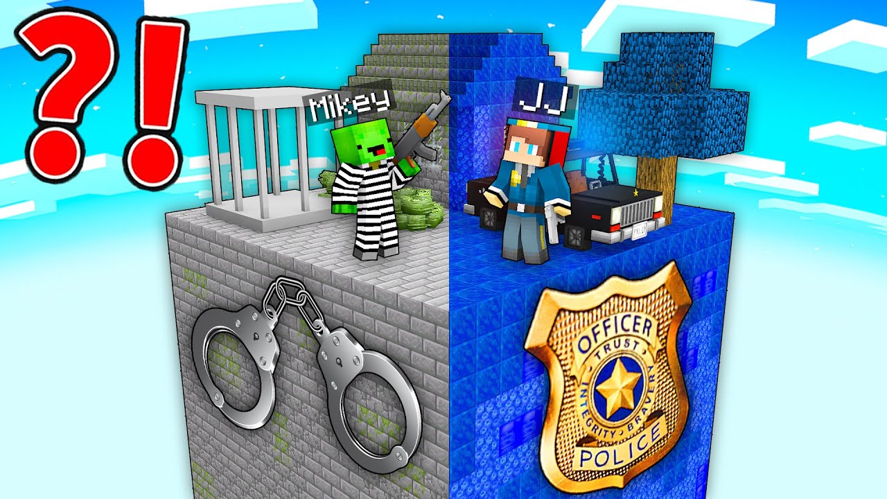 Mikey CRIMINAL vs JJ POLICE Chunk Survival Battle in Minecraft - Maizen - YouTube