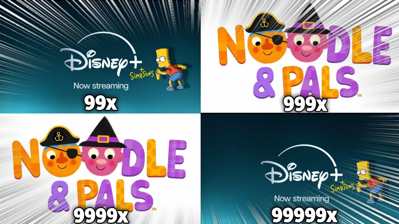 Simpsons Disney Plus Intro Logo & Noodle & Pals Hyper Fast (999999x ...