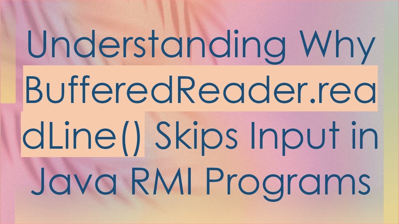 Understanding Why BufferedReader.readLine() Skips Input in Java - Go IT Understanding Why BufferedReader.readLine() Skips Input in Java - Go IT