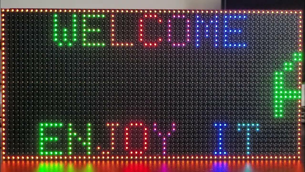 Esp32 Hub75 Matrix text practice - YouTube