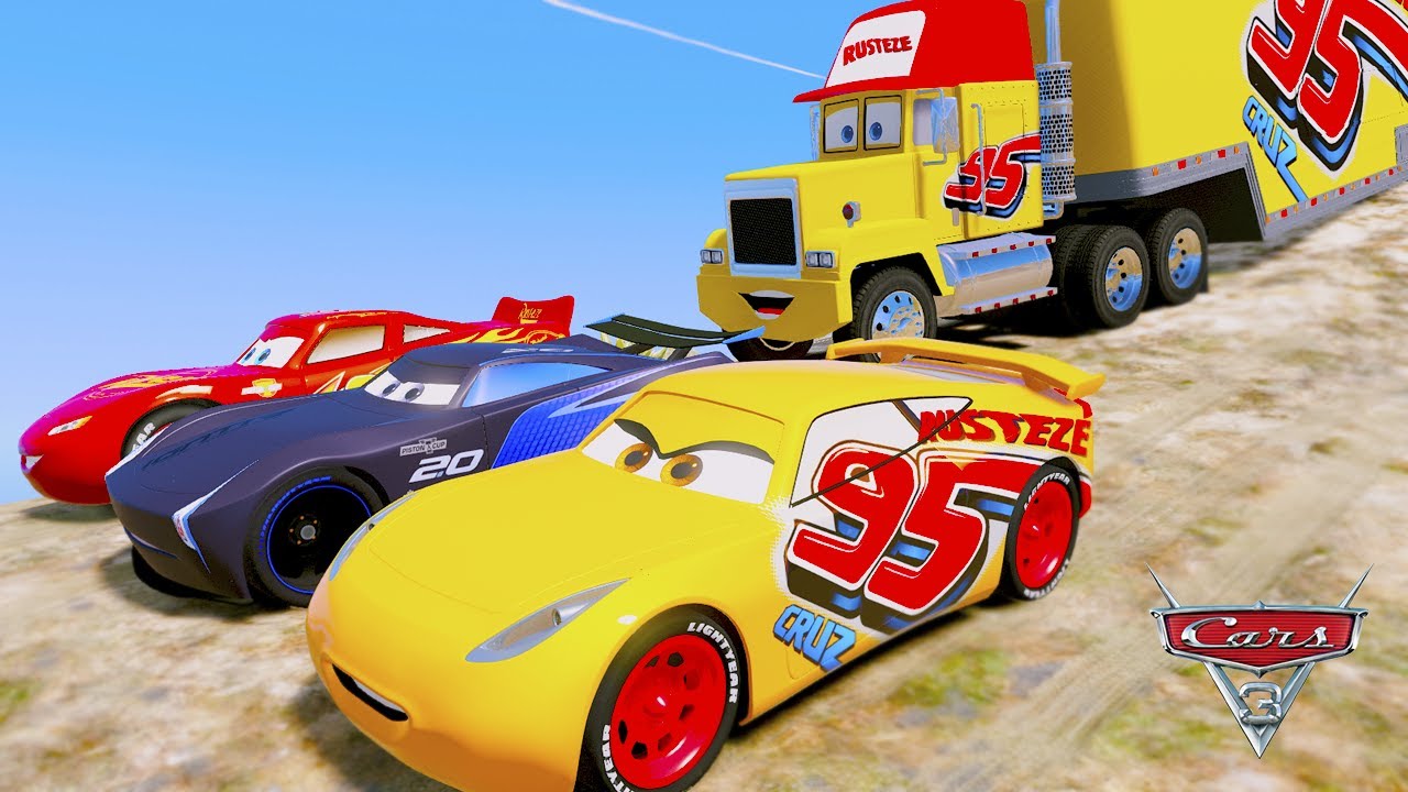 Cars 3 Disney Macuin Cruz Ramirez Rusteze Mack Trucks Color Cars Rayo ...
