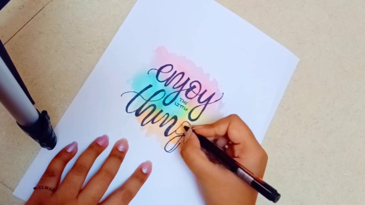 ||Watercolor Background|| and ||Calligraphy|| - YouTube