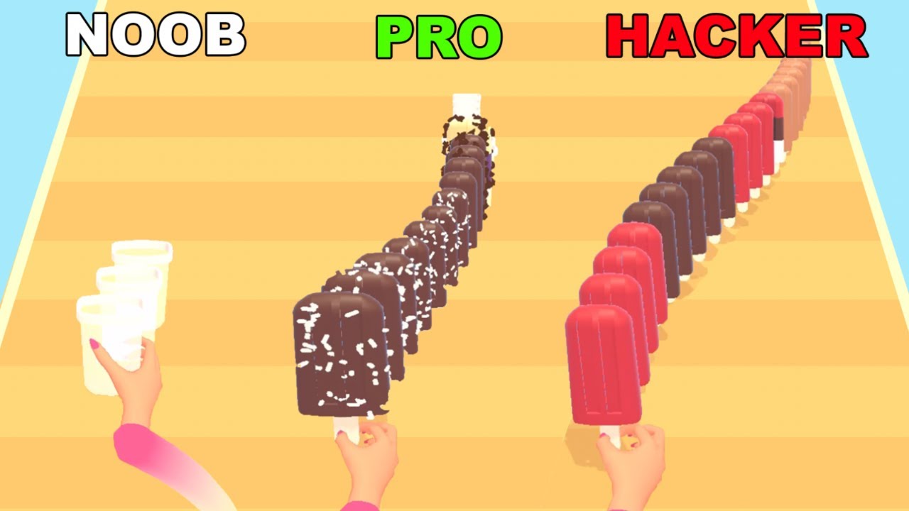 Noob vs Pro vs Hacker in POPSICLE STACK Gameplay Walkthrough Android ...