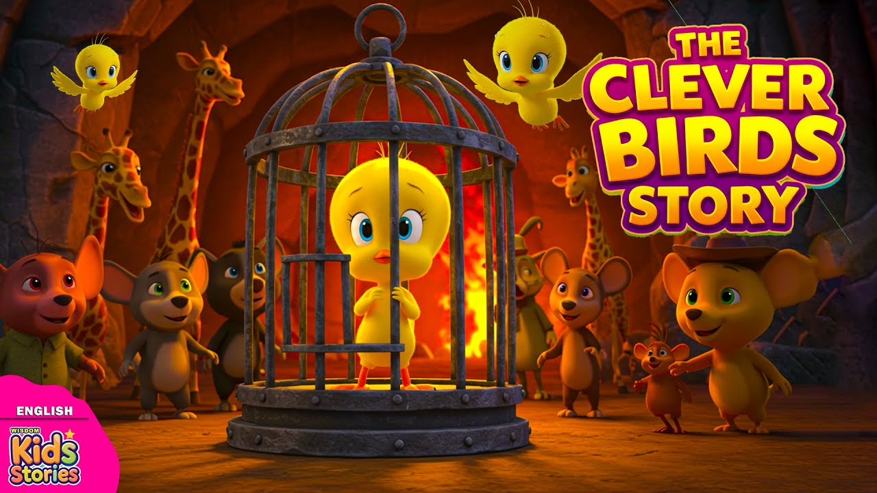 The Clever Birds Story | English Cartoon Stories for Kids | Moral Story ...