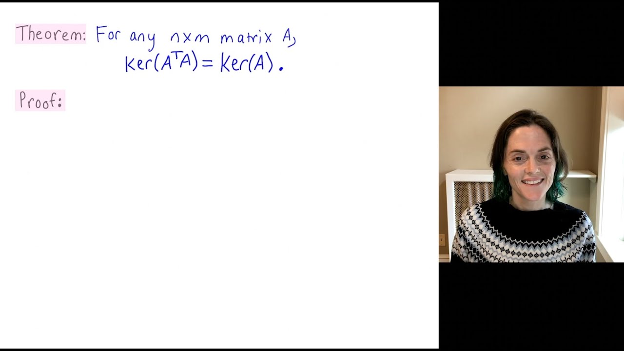 Linear Algebra: The kernel of A^TA equals the kernel of A (set ...