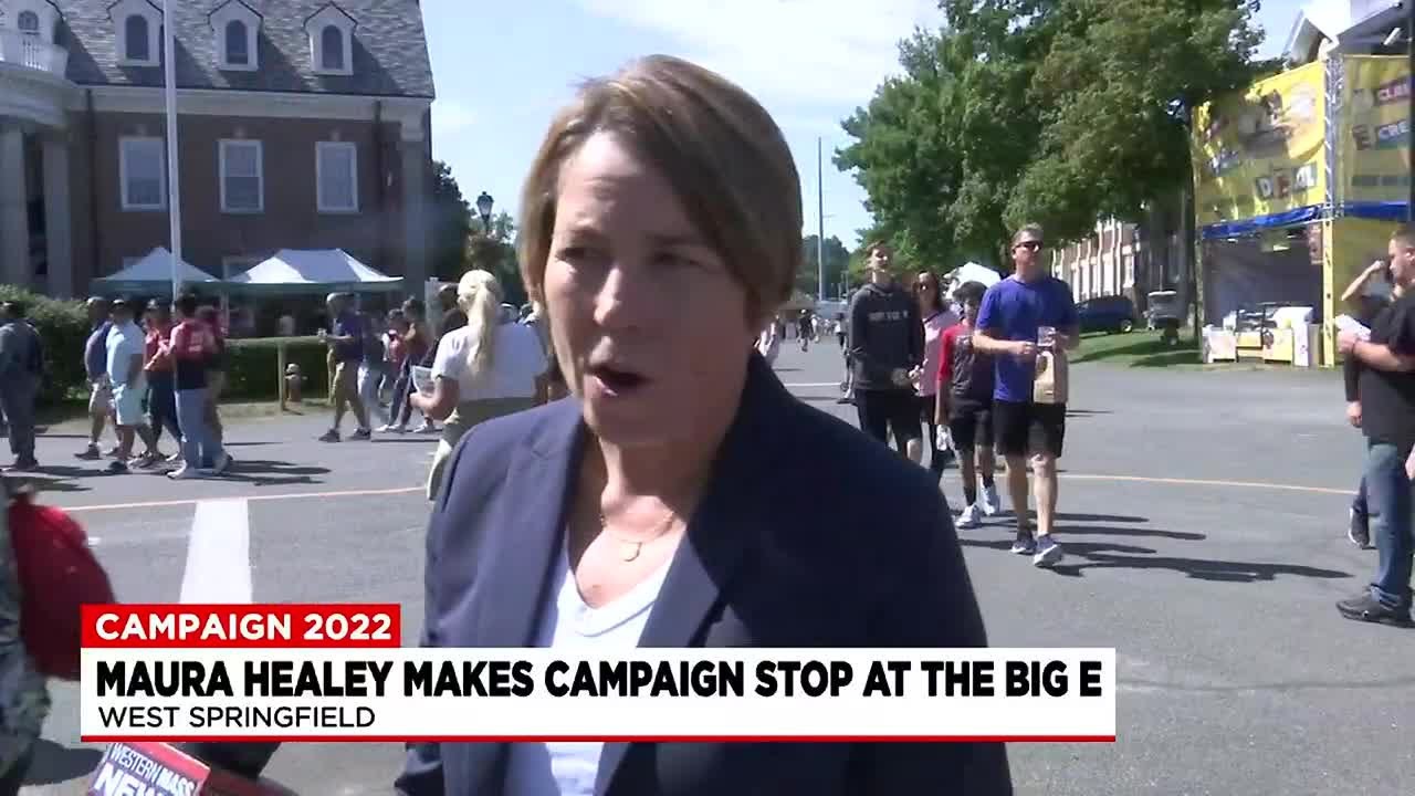 Democratic governor nominee Healey makes campaign stop at the Big E ...