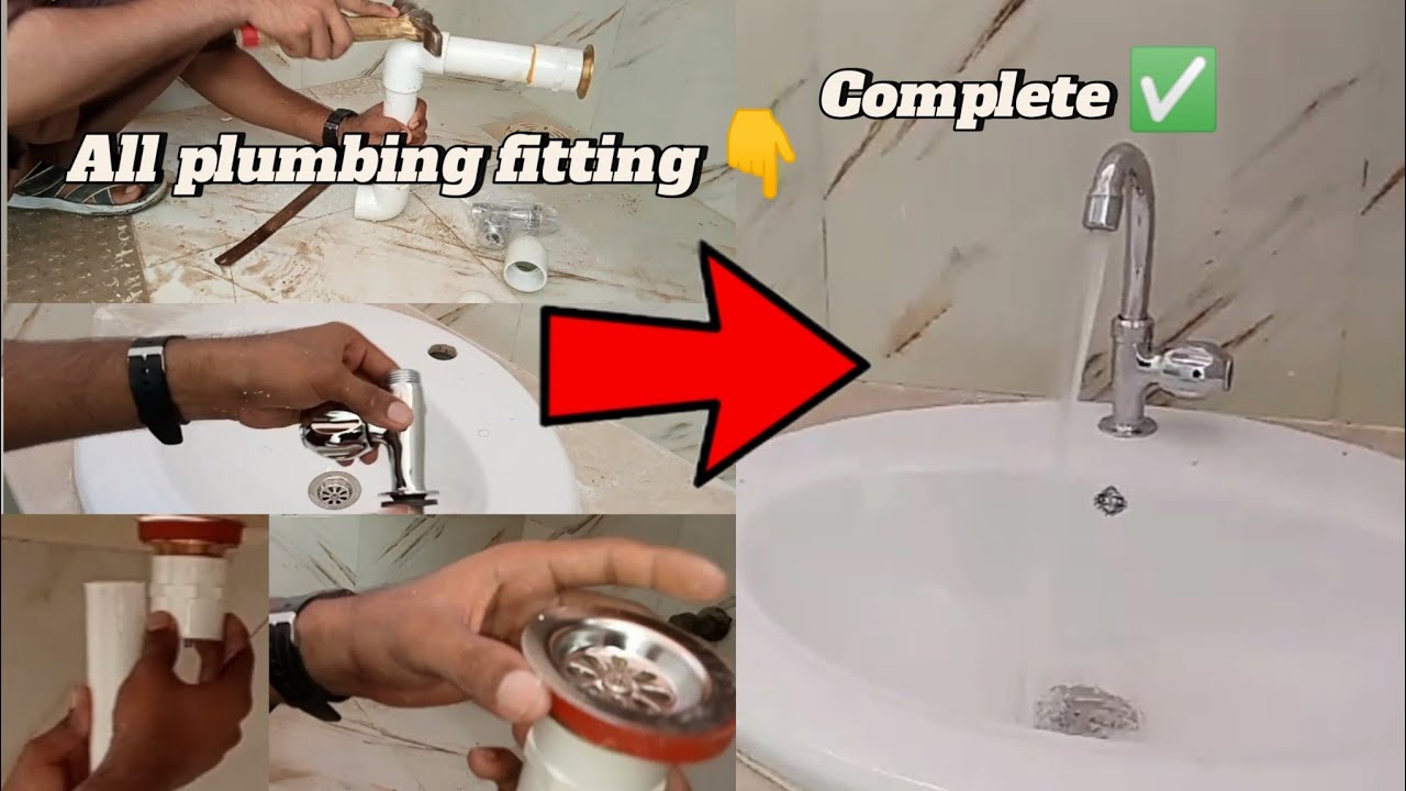 Table basin piping and fitting|Wash basin tap install|How to Wash basin ...