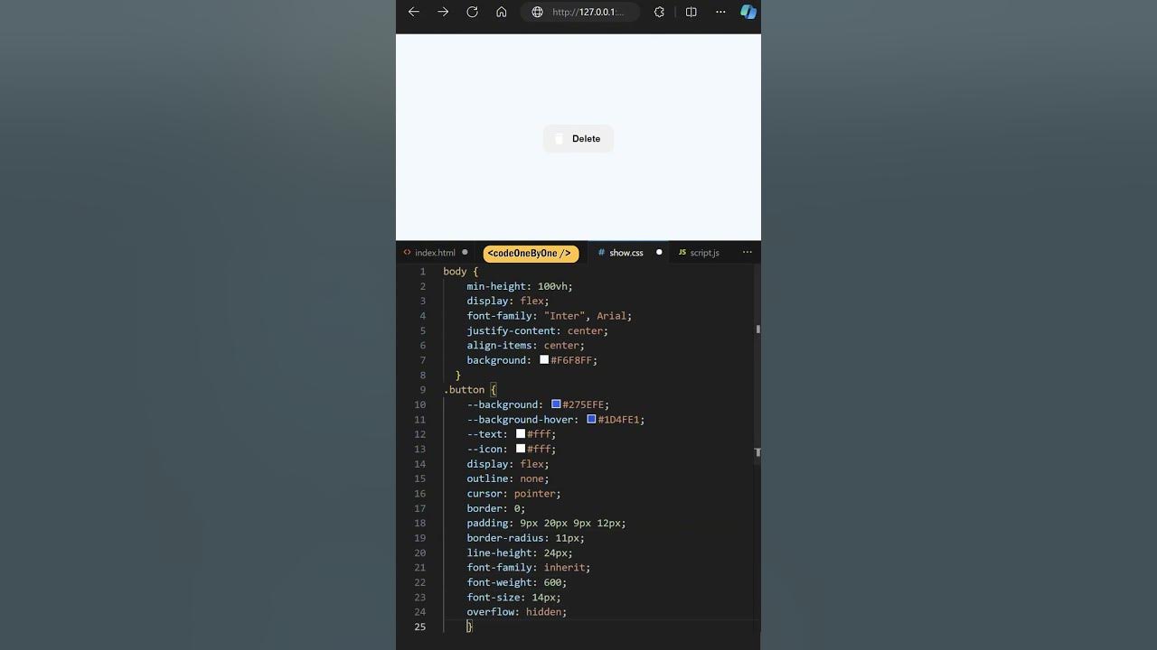 Day 016 - 🤯micro css delete button animation v2 #coding #cssanimation #webdevelopment #frontend ...