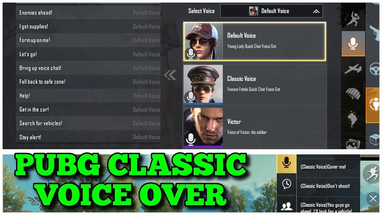 How to Change & Add Voice Shortcuts in PUBG MOBILE (Default, Victor ...