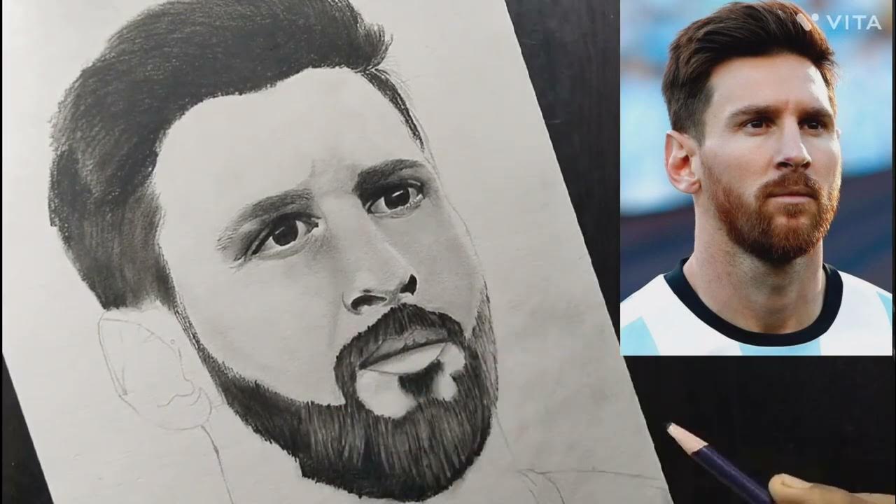 messi realstic drawing sketching😊😊😊 - YouTube