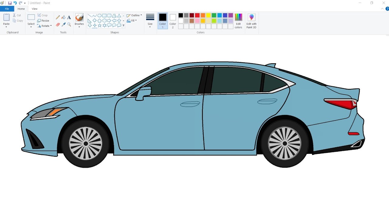 How to draw Lexus Car in Ms Paint | Car Drawing Tutorial. #mspaint # ...