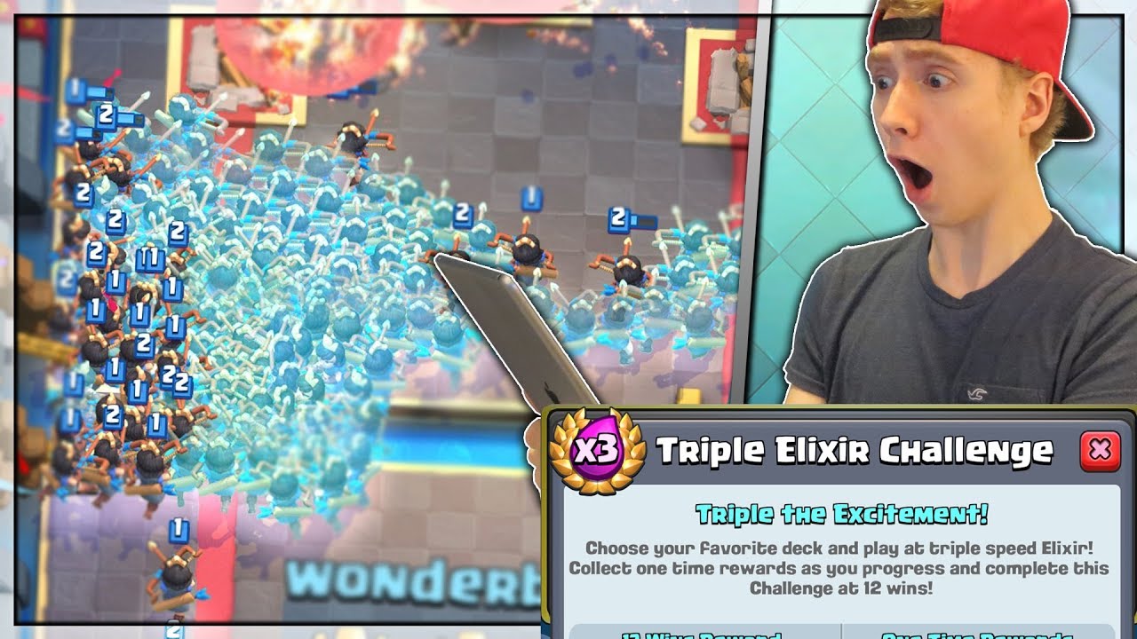 TRIPLE ELIXIR CHALLENGE! Watch Me Go For 12 Wins! + 104K Gold!! | Clash ...
