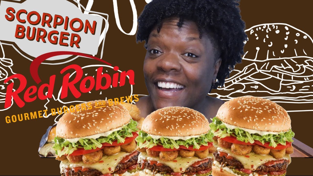 Red Robin Gourmet Burger Mukbang | Scorpion Burger - YouTube