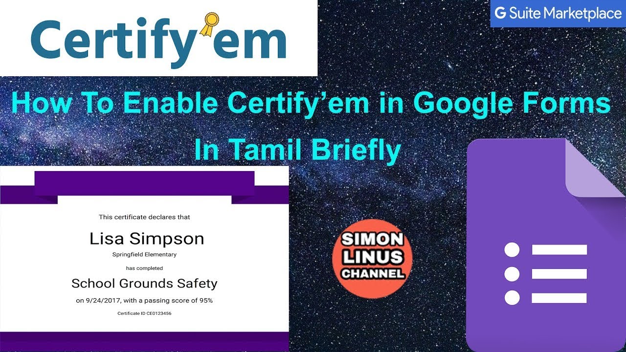 How to Enable Certify'em in Google Forms in Tamil Briefly | Tutorial | Simon Linus Channel - YouTube