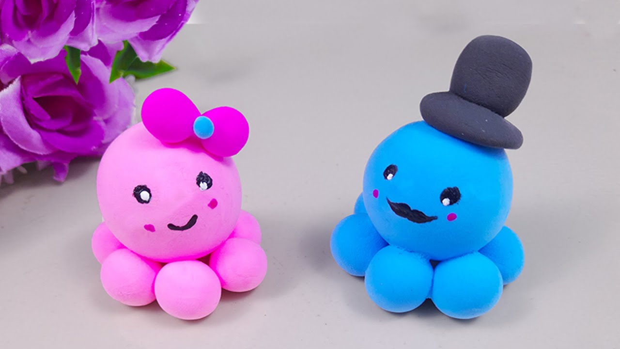 How to make a cute doll | Air dry clay doll making | clay art - YouTube