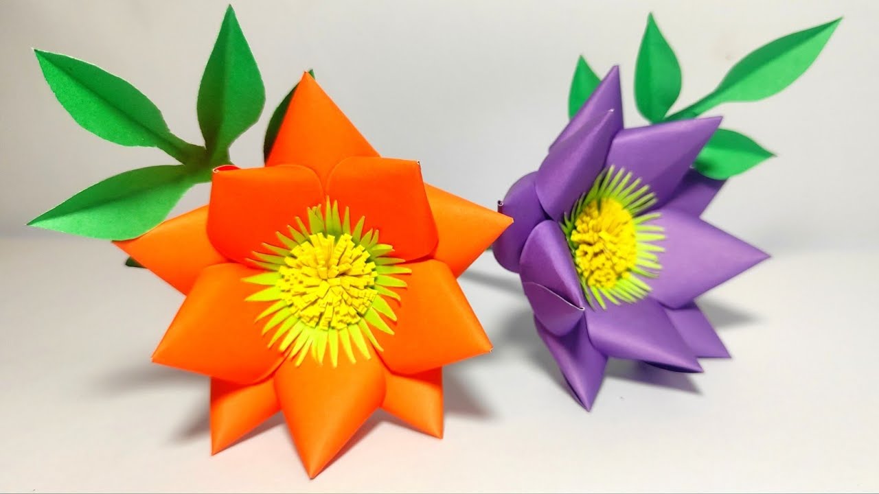 Unique flowers making | paper cutting ideas | room decor | how to make ...