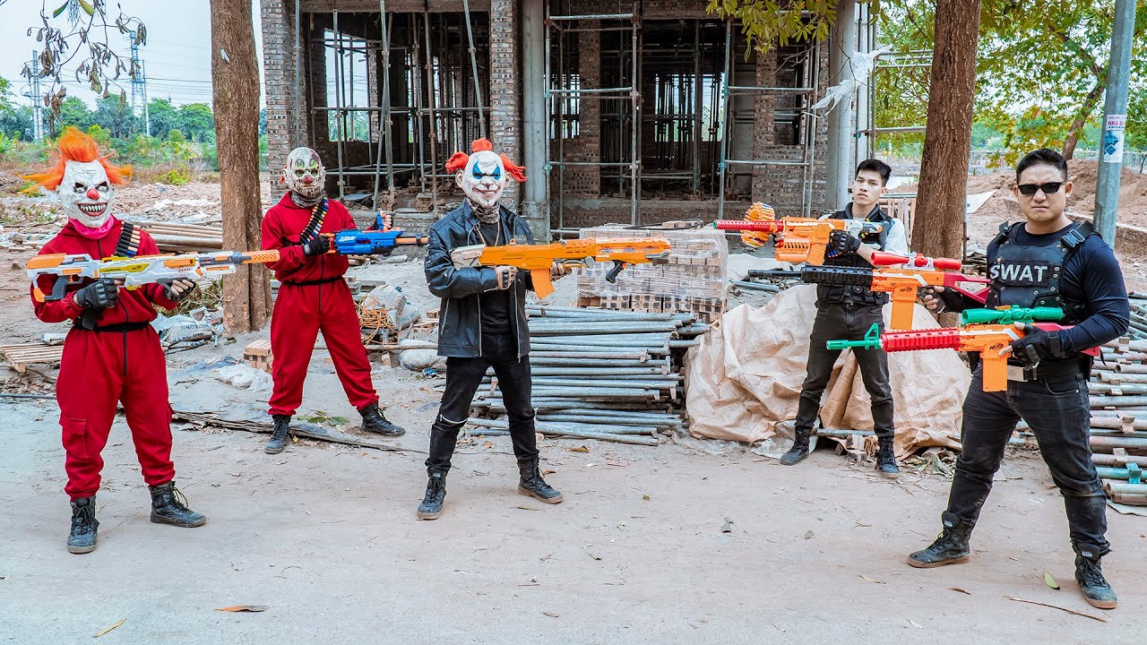 LTT Films : Legendary Silver Flash Nerf Guns Fight Gang Tiger Mask ...