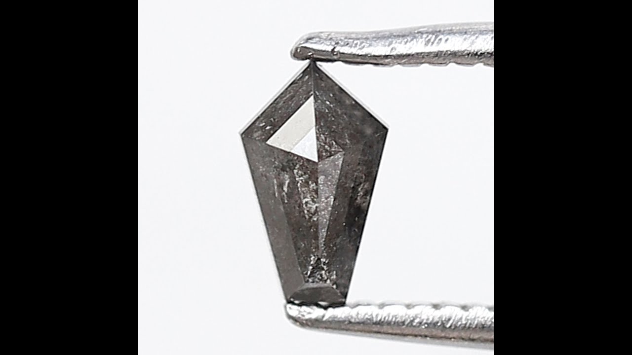 0.32 Coffin Shape Salt and Pepper Diamond 5 MM Grey Black Color Natural ...