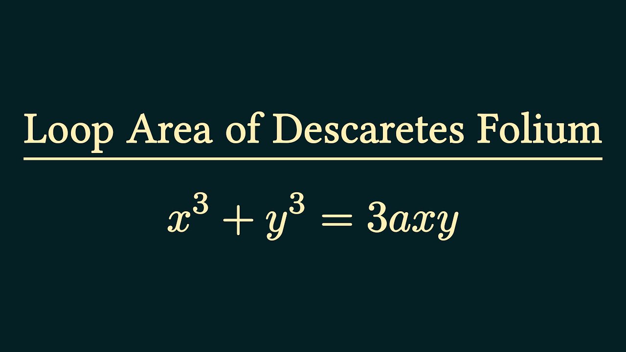 Loop Area of Descartes' Folium - YouTube