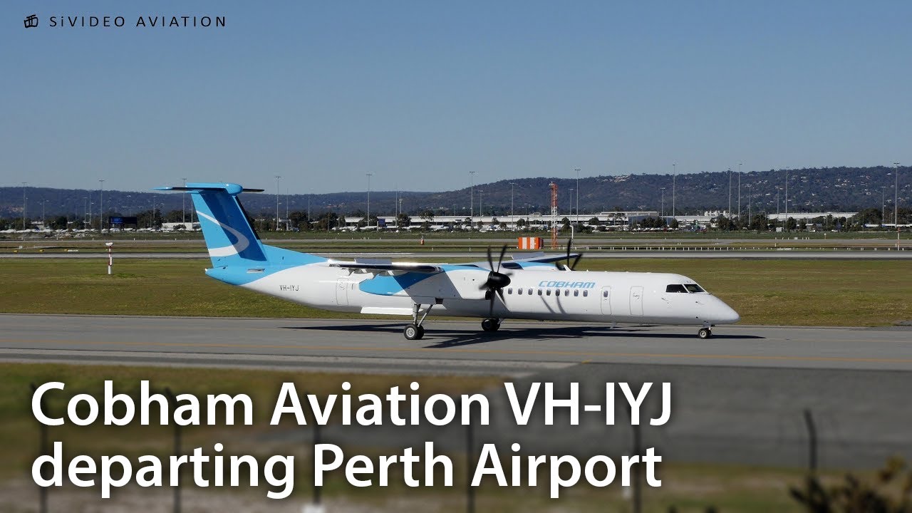 First JetEx Q400 - Cobham Aviation (VH-IYJ) departing Perth Airport on ...
