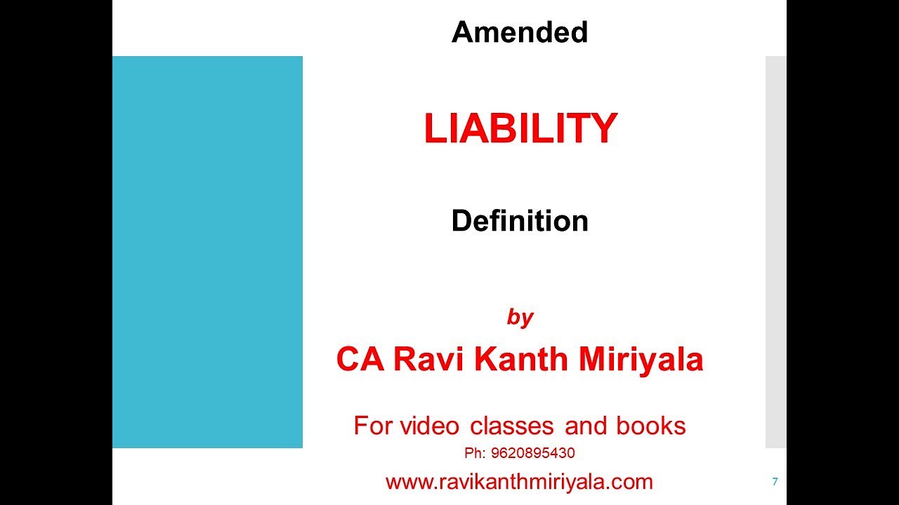 Liability Definition | CA Final & CA Inter | Conceptual Framework | by ...