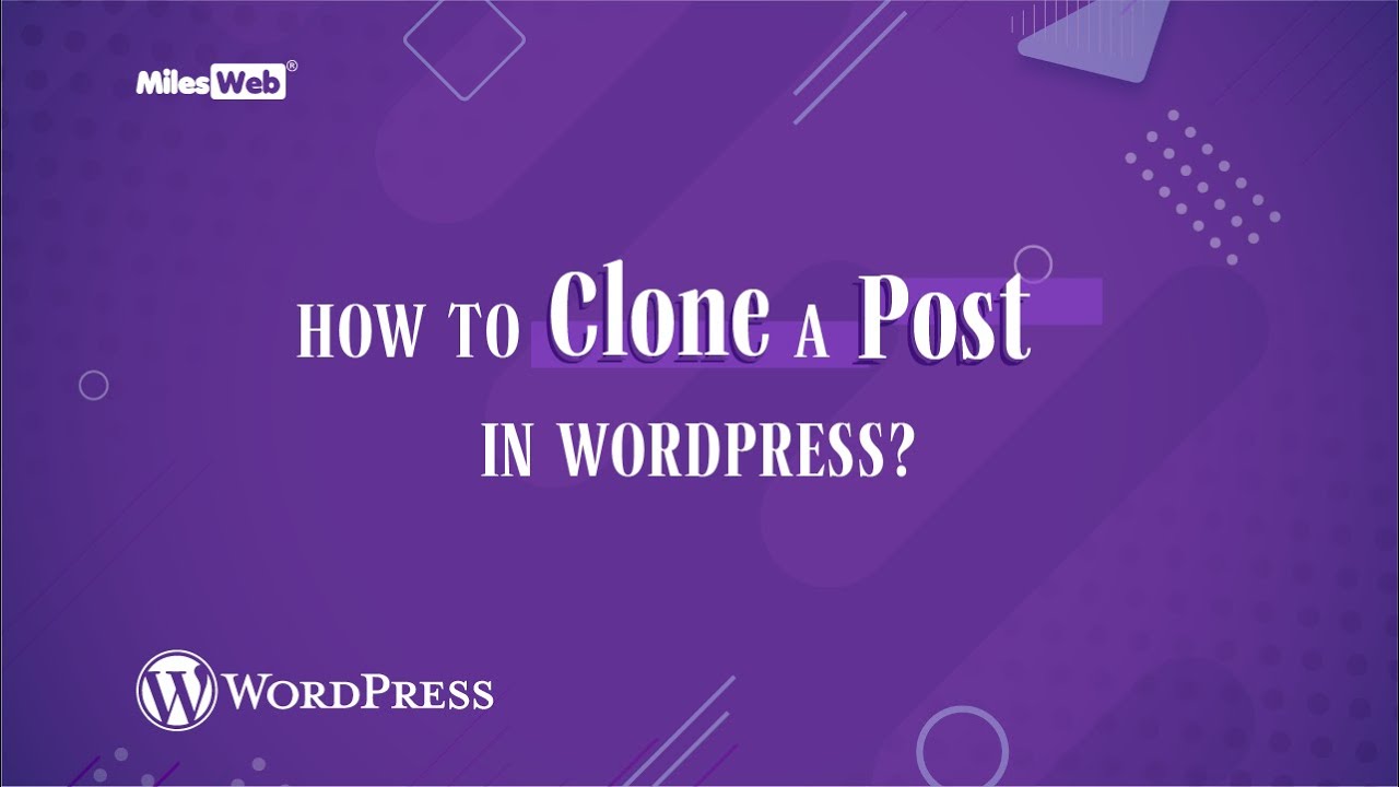 How To Clone A Post In WordPress MilesWeb YouTube how-to-clone-a-post-in-wordpress-milesweb-youtube