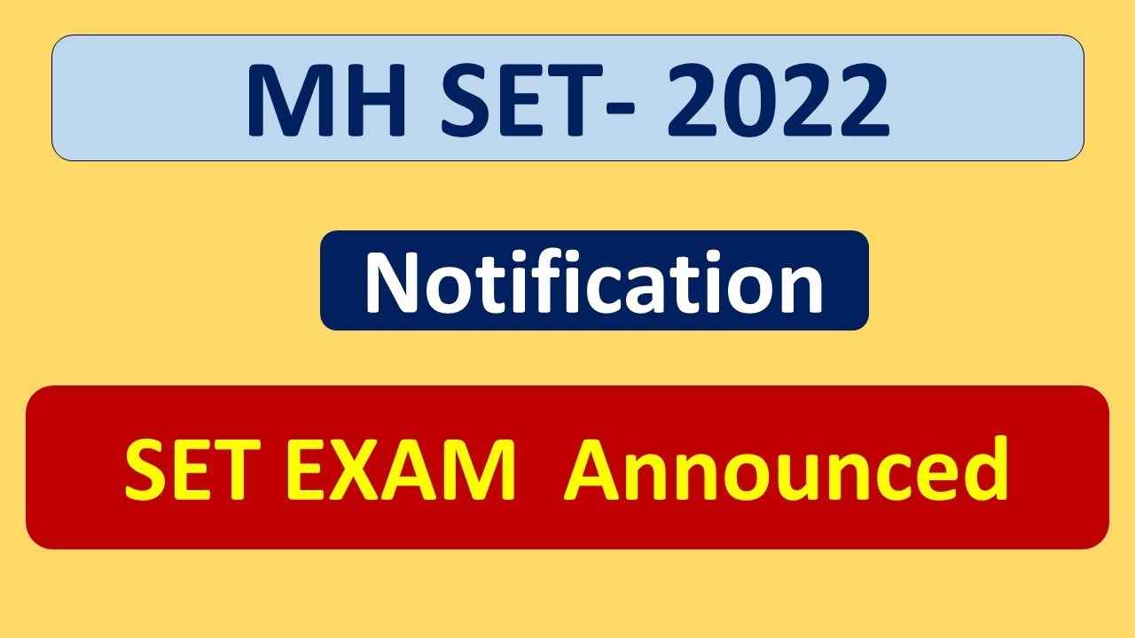 Mh SET Exam Notification released 2022-23 | Mh SET Exam २०२२-२३ ची ...