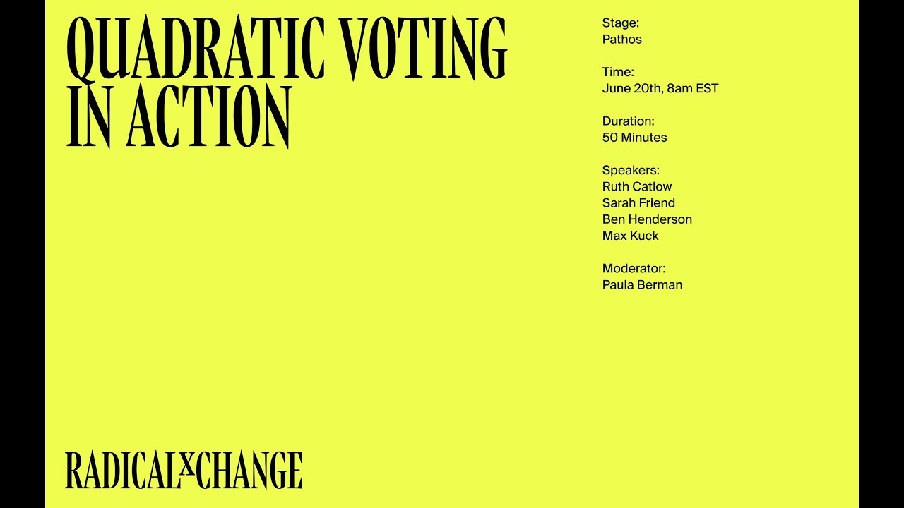 Quadratic Voting in Action - Berman, Catlow, Friend, Henderson, Kuck ...