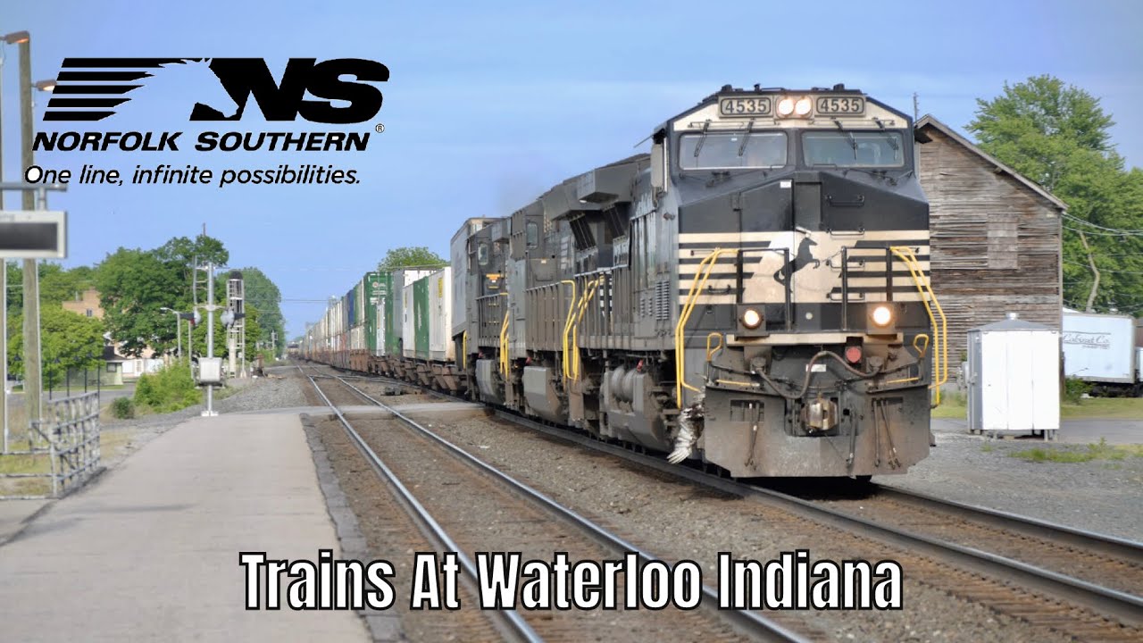 A Dozen NS Trains at the Waterloo Indiana Amtrak Station 5/27/23 ...