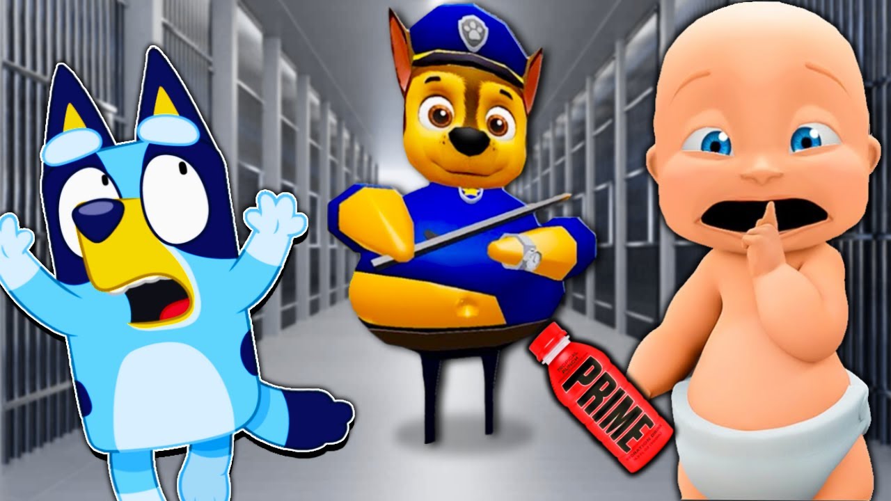 Baby & Bluey Escape PAW PATROL! - YouTube