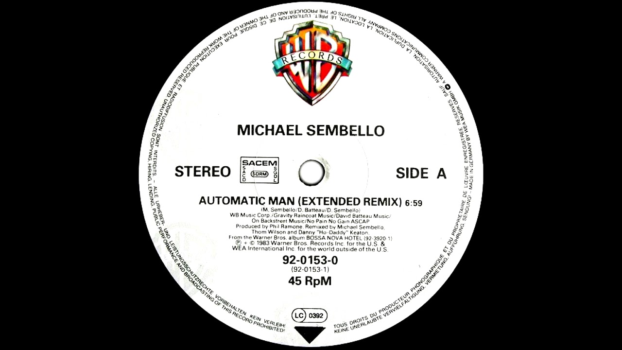 Michael Sembello - Automatic Man (Extended Remix) 1983 - YouTube
