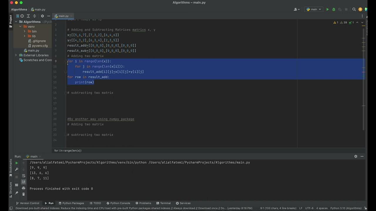 Adding and Subtracting Matrices (x, y) by two different ways using ...