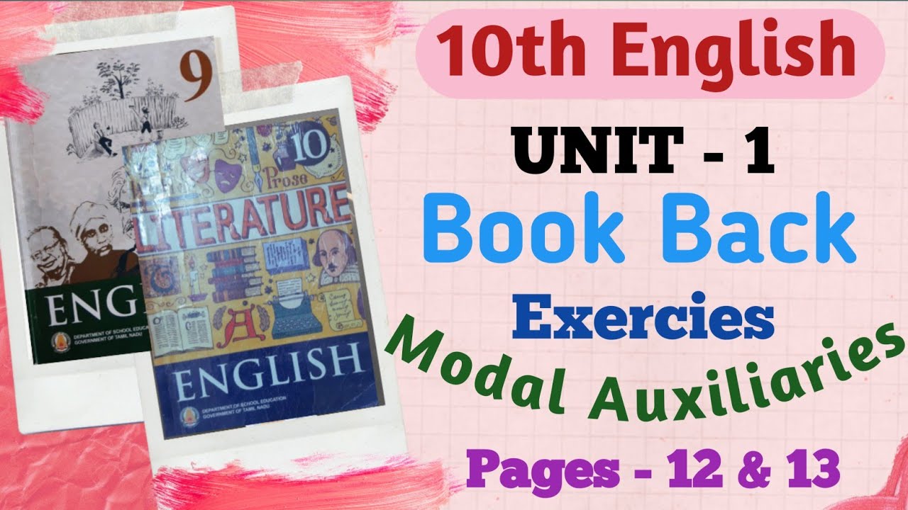 10th English Book Back Exercise || Unit - 1 Book Back answers || Modals ...