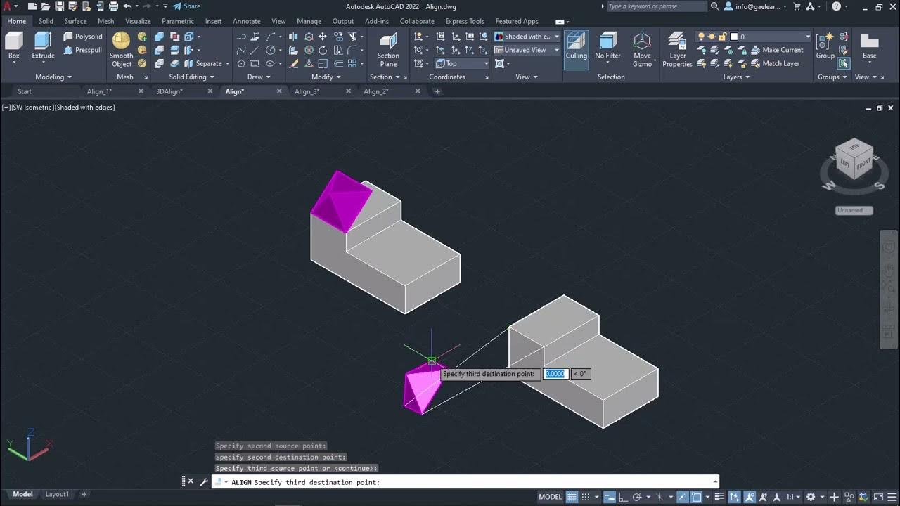 Align & 3D Align tools (AutoCAD 3D Tutorials) - YouTube