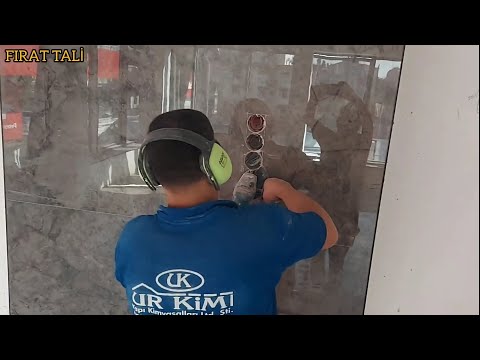 120x240 buyuk ebat seramik tv ünitesi uygulaması