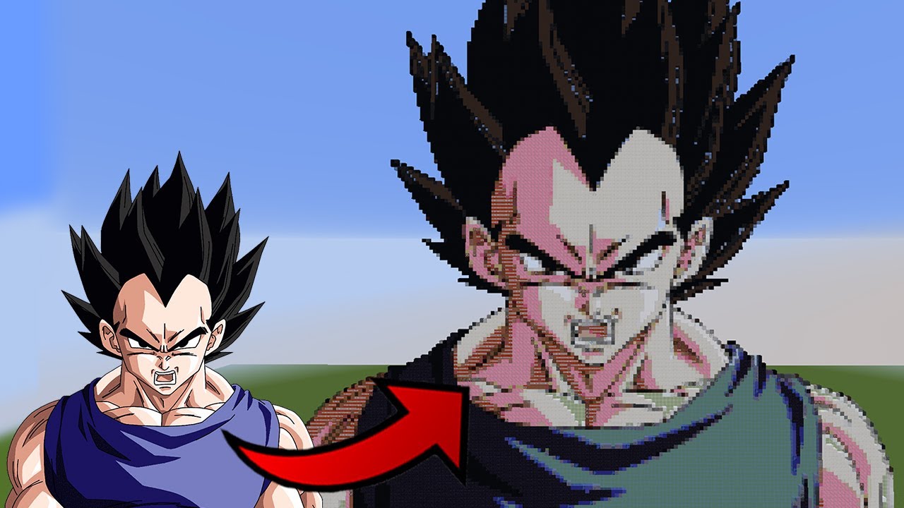 Minecraft: VEGETA'S PIXELART ON MINECRAFT | MINECRAFT ANIMATION - YouTube