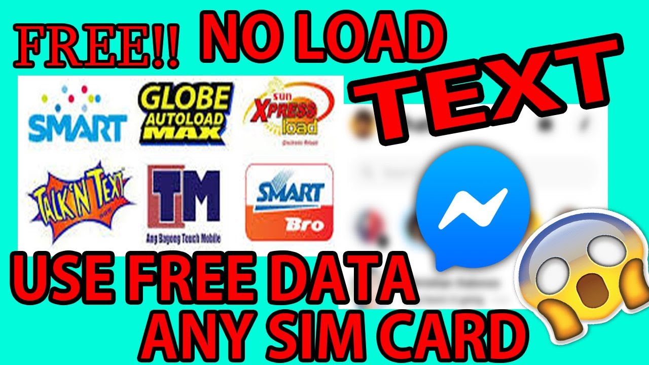 FREE TEXT KAHIT WALANG LOAD?? USING MESSENGER ( FREE DATA ANY SIM CARD ...