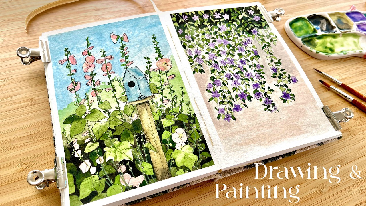 Easy Watercolor Painting Tutorials - Art ASMR - YouTube