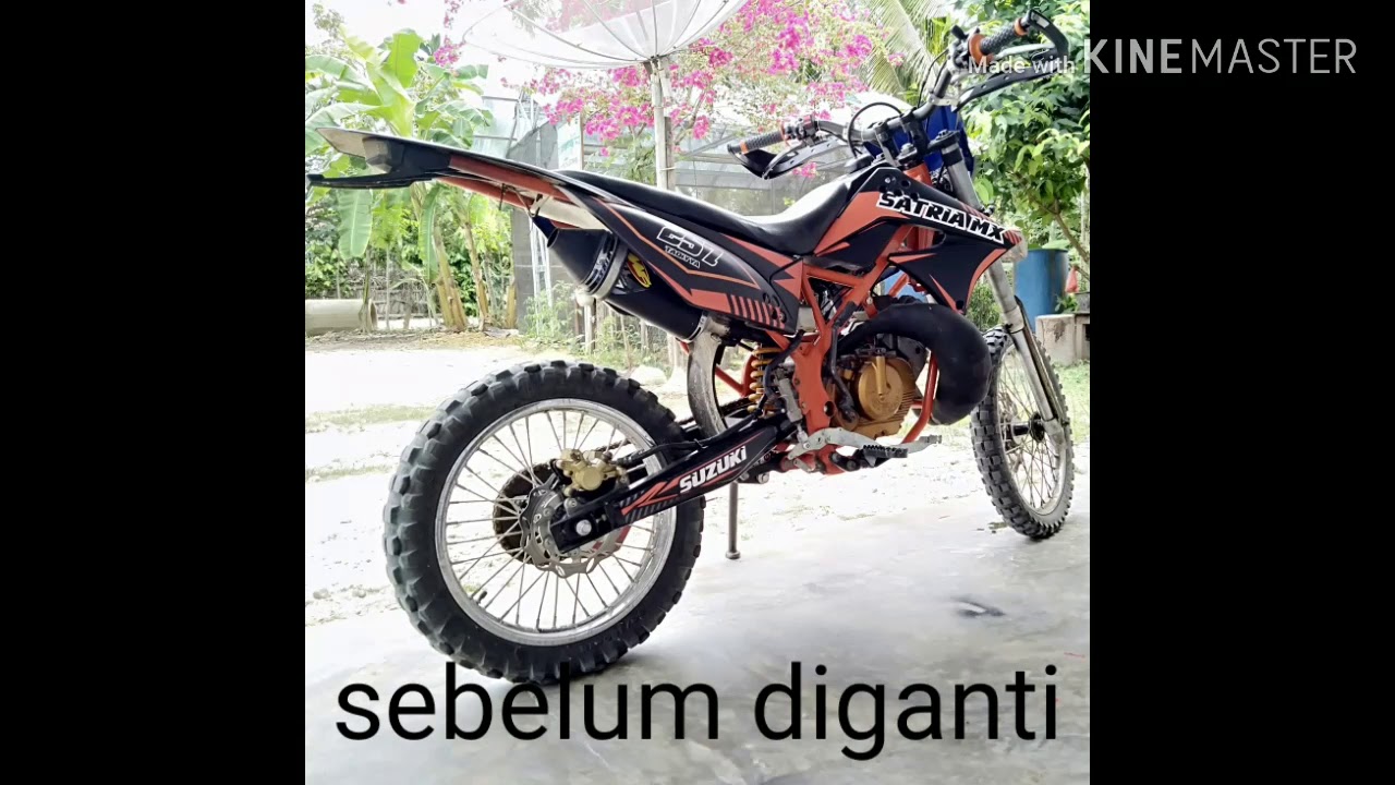 Satria trail 2tak ganti whellset 18-21 jadi lebih joss. - YouTube