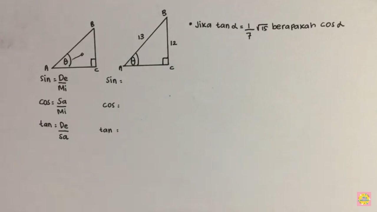 TRIGONOMETRI - TIPS ️Trigonometri dalam segitiga siku-siku - YouTube