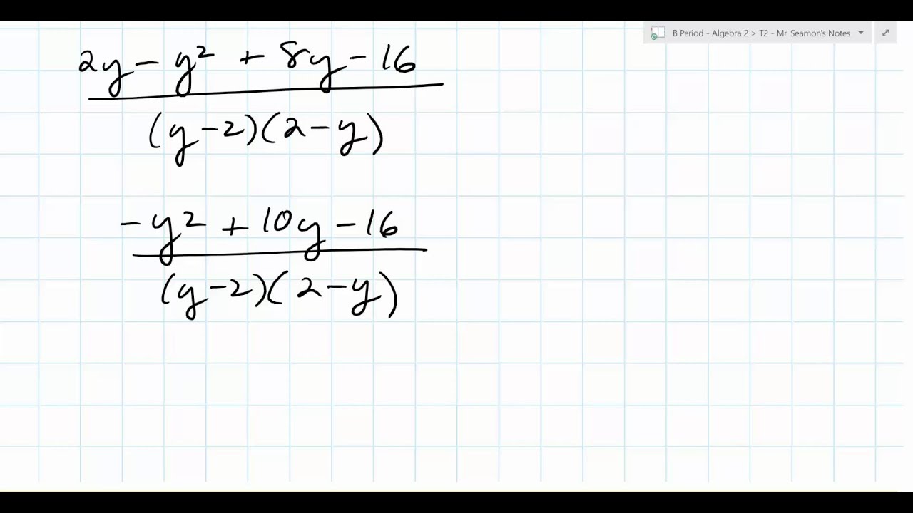B Period - Algebra 2 - 1/9/15 - YouTube
